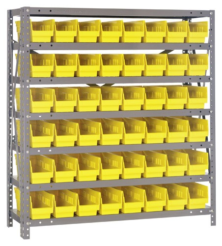 Steel Shelving Unit with Plastic Bins - 1839-103 - 18" x 36" x 39"