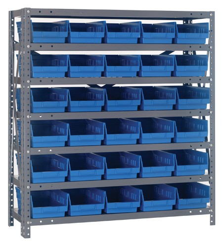 Plastic Shelf Bin Steel Shelving Unit - 1239-102 - 12" x 36" x 39"
