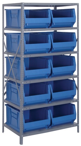 Large Plastic Container Steel Shelving Unit - 2475-954 - 24 x 36 x 75