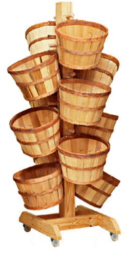 12 Half-Bushel Baskets Display Tree - BSB-7753 - Impulse Merchandiser