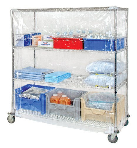 Clear Vinyl Wire Shelving Cart Cover - CC243663CV - 24" x 36" x 63"