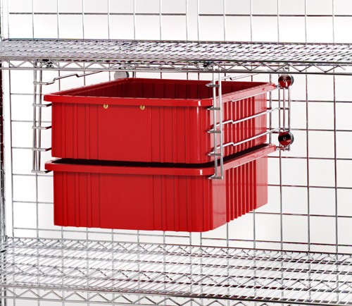 Chrome Wire Shelving 24" Double Bin Drawer Slide - DDS-24