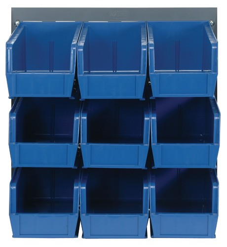 Wall Mount Louvered Panel with Hanging Plastic Bins - QLP-1819-230-9