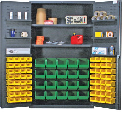 48" Security Storage Cabinet with Plastic Bins - QSC-4804