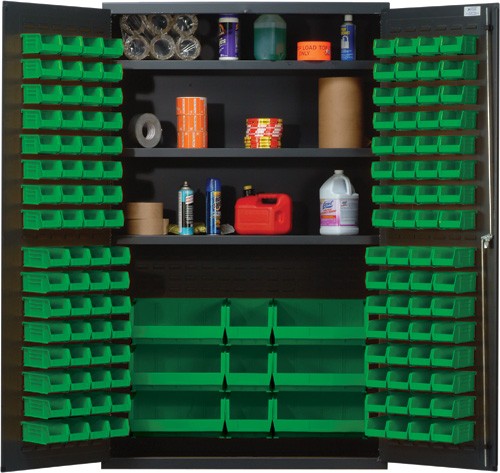 48" Wide Security Storage Cabinet with Plastic Bins - QSC-48S