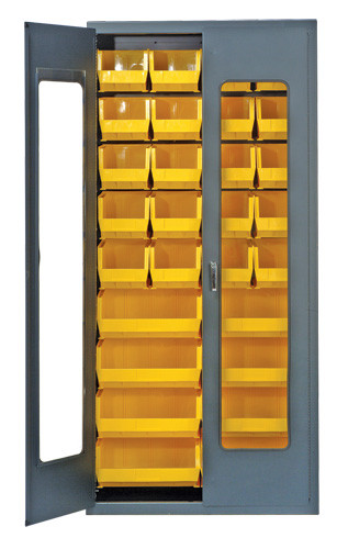 36" Clear-View Security Plastic Bin Storage Cabinet - QSC-C240250