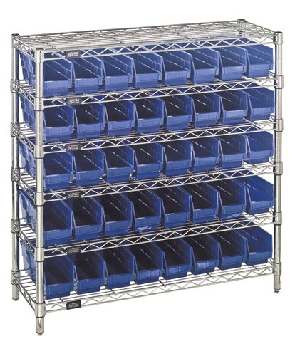 Plastic Storage Bin Wire Shelving Units - WR6-36-2436-105