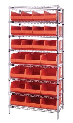 Plastic Stackable Storage Bin Wire Shelving Units - WR8-483485 | Bin ...