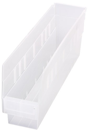 Clear Nesting Plastic 6" Shelf Bin - QSB203CL - 17-7/8 x 4-1/8 x 6