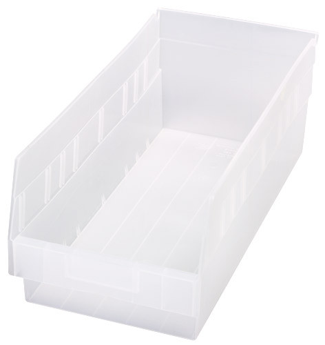 Clear Nesting Plastic 6" Shelf Bins - QSB208CL - 17-7/8" x 8-3/8" x 6"