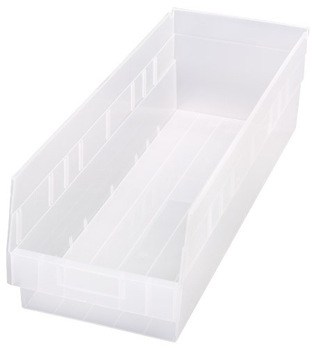 Clear Plastic Shelf Bins - QSB214CL - 23-5/8" x 8-3/8" x 6"