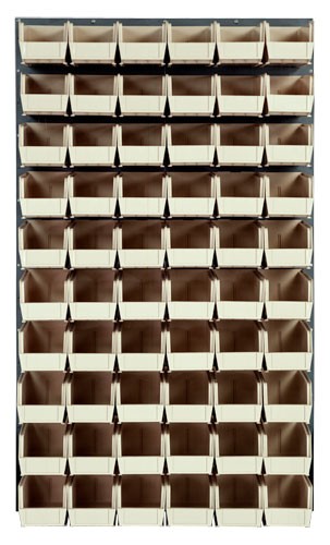 Wall Mount Louvered Panel with Plastic Bins - QLP-3661-230-60