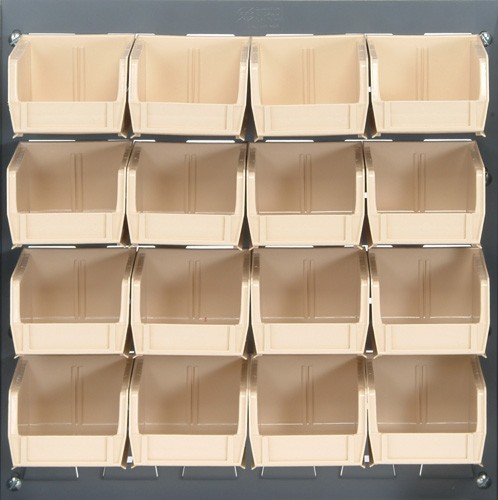 Wall Mount Louvered Panel with Hanging Plastic Bins - QLP-1819-220-16 ...