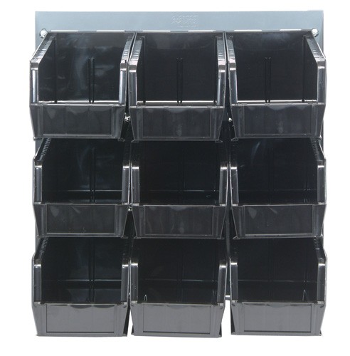 Wall Mount Louvered Panel with Hanging Plastic Bins - QLP-1819-230-9
