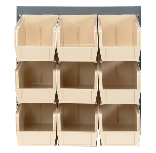 Wall Mount Louvered Panel with Hanging Plastic Bins - QLP-1819-230-9 ...