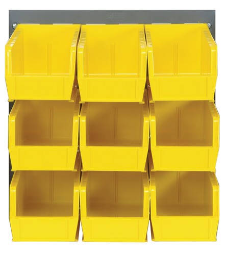 Wall Mount Louvered Panel with Hanging Plastic Bins - QLP-1819-230-9