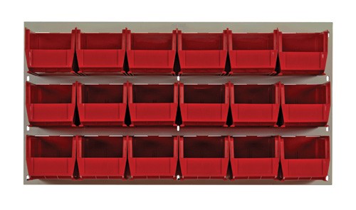 Wall Mount Louvered Panel with Plastic Hang Bins - QLP-3619BG-230-18
