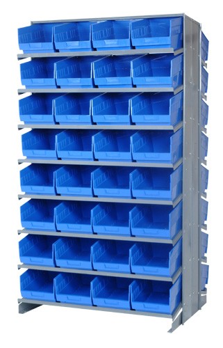 Sloped Pick Rack Shelving - QPRD-207 - Plastic Bin Pick Rack