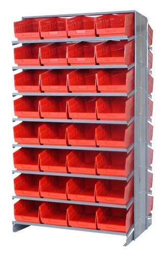 Sloped Pick Rack Shelving - QPRD-207 - Plastic Bin Pick Rack