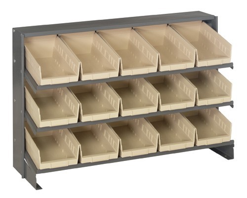 Sloped Pick Rack Shelving - QPRHA-102 - Bench Rack with Bins