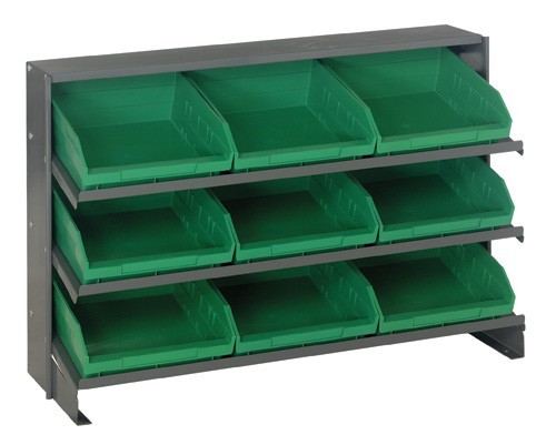Sloped Pick Rack Shelving - QPRHA-109 - Bench Rack with Bins