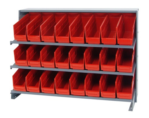Sloped Pick Rack Shelving - QPRHA-201 - Plastic Bin Bench Rack