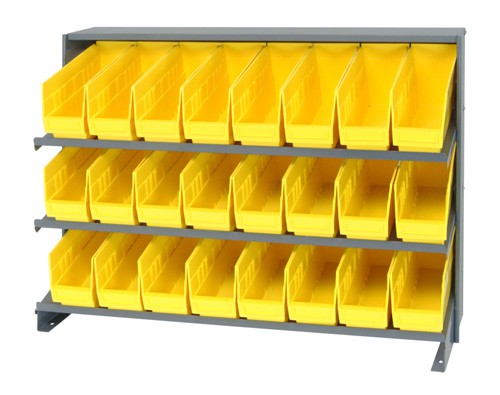 Sloped Pick Rack Shelving - QPRHA-201 - Plastic Bin Bench Rack