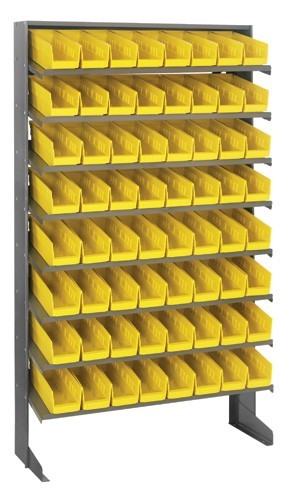 Single Sided Sloped Pick Rack Shelving with Plastic Bins - QPRS-101 ...
