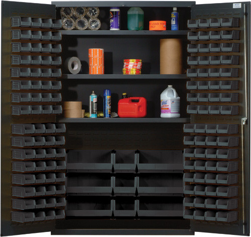 48" Wide Security Storage Cabinet with Plastic Bins - QSC-48S