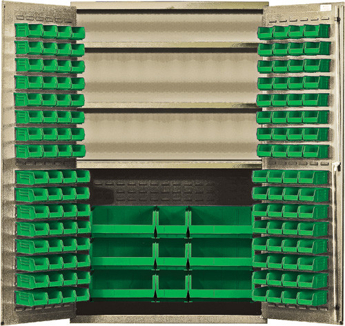 48" Wide Security Storage Cabinet with Plastic Bins - QSC-BG-48S | Bin ...