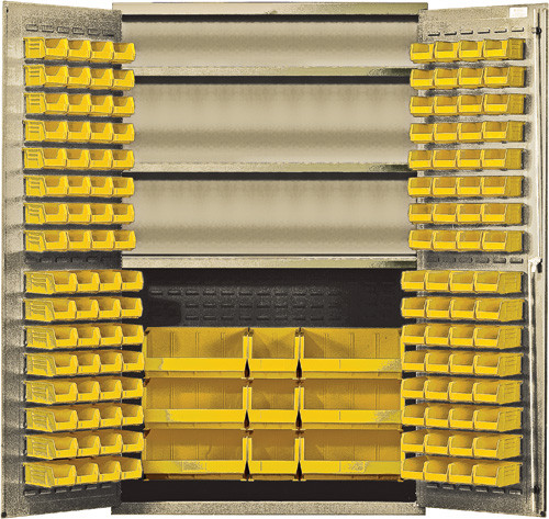 48" Wide Security Storage Cabinet with Plastic Bins - QSC-BG-48S | Bin ...