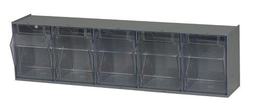 Clear Tip Out Tilt 5 Cup Compartment Bin Organizer - QTB305