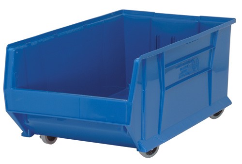 Mobile Plastic Stack Bin Container - QUS985MOB - 29-7/8 x 18-1/4 x 12