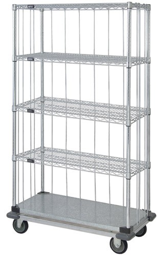 Chrome Wire Shelving Dolly Base Enclosure Carts - MDCG4647RE-5
