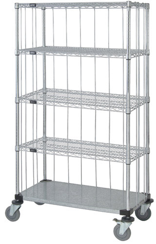 Enclosed 4 Wire & 1 Solid Shelving Carts - MCG4647RE-5