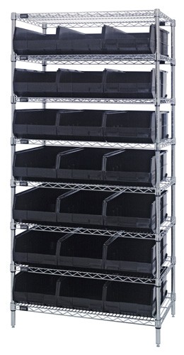 Plastic Stackable Storage Bin Wire Shelving Units - WR8-425