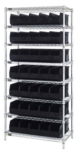 Plastic Stackable Storage Bin Wire Shelving Units - WR8-441 | Bin-Store.com