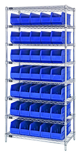 Plastic Stackable Storage Bin Wire Shelving Units - WR8-461