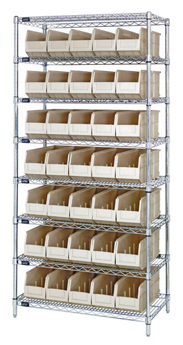 Plastic Stackable Storage Bin Wire Shelving Units - WR8-461