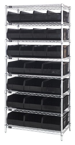Plastic Stackable Storage Bin Wire Shelving Units - WR8-483485 | Bin ...