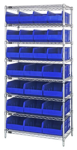 Plastic Stackable Storage Bin Wire Shelving Units - WR8-483485 | Bin ...