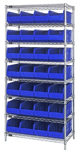 Plastic Stackable Storage Bin Wire Shelving Units - WR8-483