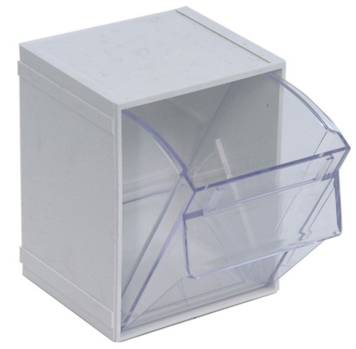 Individual Clear Plastic Tip Out Tilt Bin Parts Organizer - QTB405