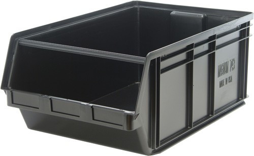 Bulk Storage Large MAGNUM Plastic Stacking Black Container - QMS743BK