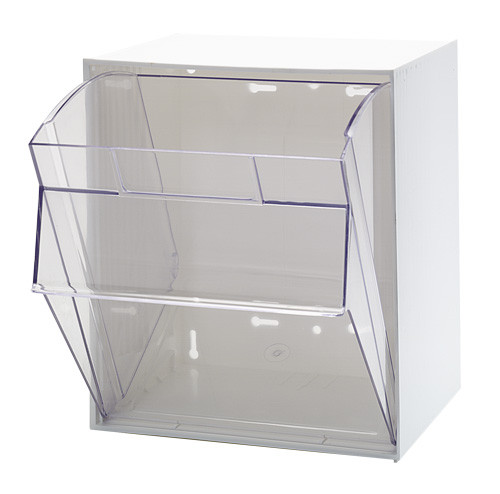Plastic Clear Tip Out Tilt Bin Compartment Storage Organizer - QTB301