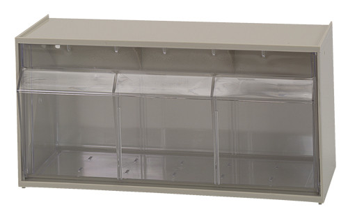 Dividable Clear Plastic Tip Out Tilt Bin Parts Organizer - QTB410