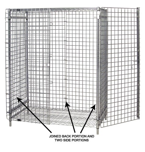 Chrome Wire Shelves Shelving Security Enclosure Panels - Side & Back