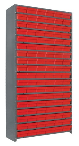 Closed Steel Shelving Bin System - CL1275-401 - 12" x 36" x 75"