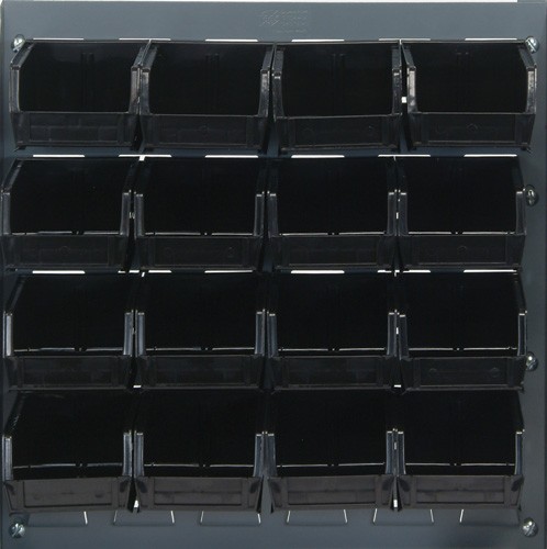Wall Mount Louvered Panel with Hanging Plastic Bins - QLP-1819-210-16