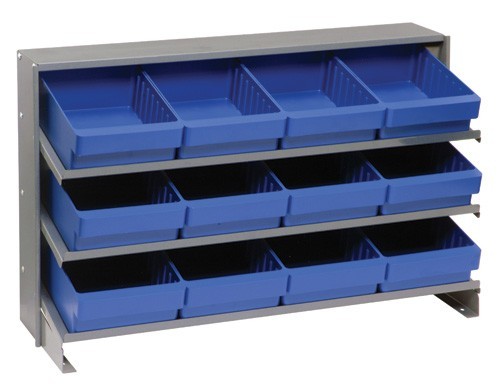 Sloped Pick Rack Shelving - QPRHA-701 - Bench Rack with Drawers